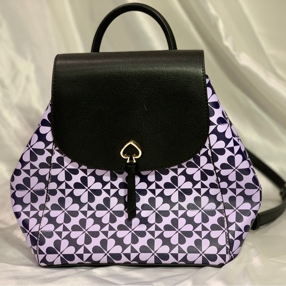 kate spade | Bags | Kate Spade Adel Medium Flap Leather Backpack Clover ...